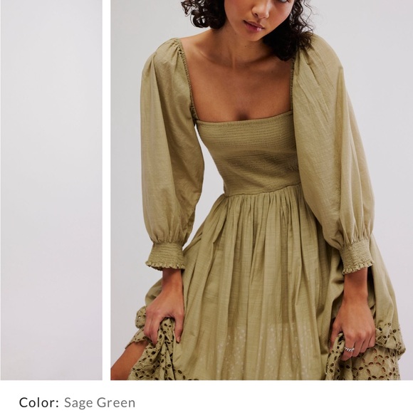 Free People | Dresses | Free People Perfect Storm Midi Dress In Sage ...